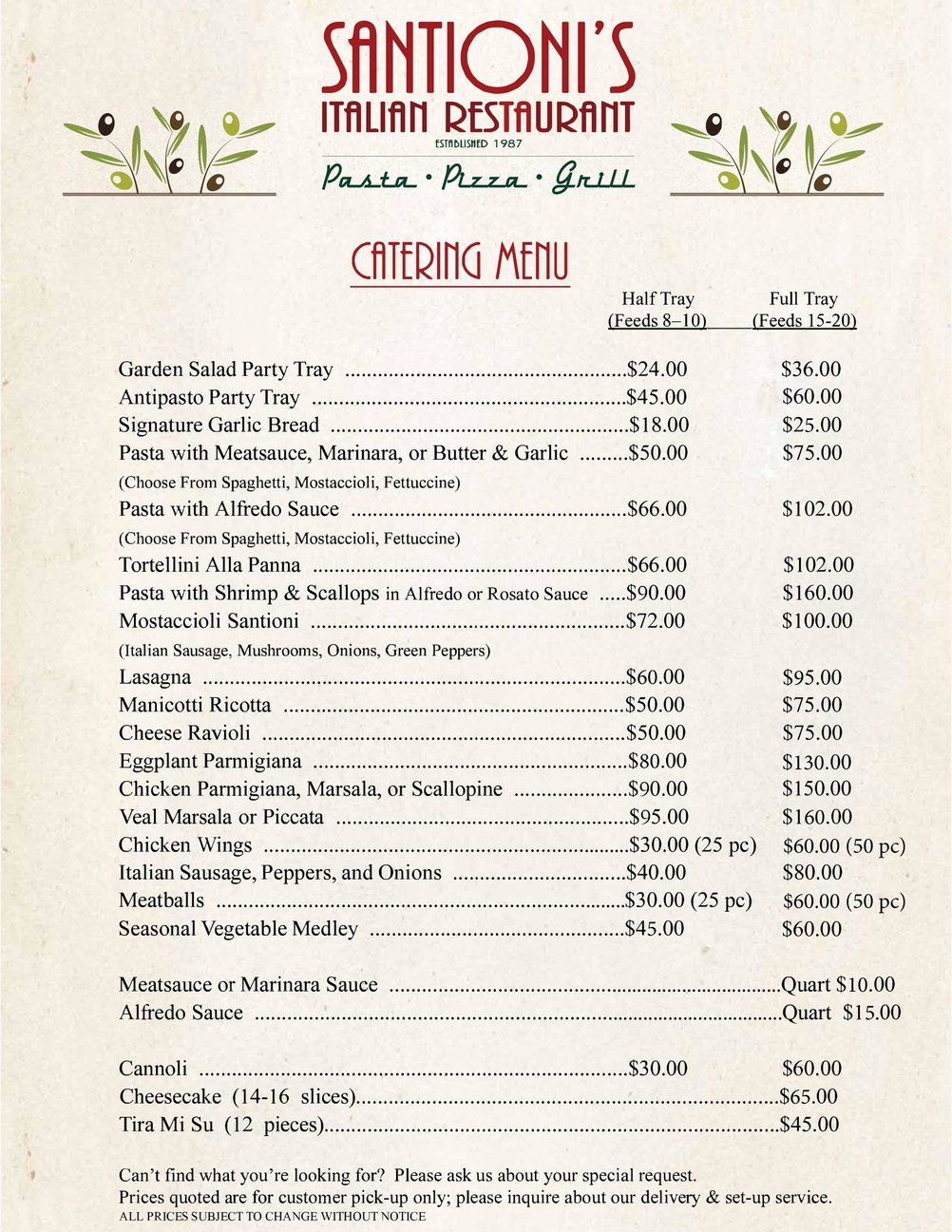 Santioni's Italian Restaurant | Santioni's Italian Restaurant