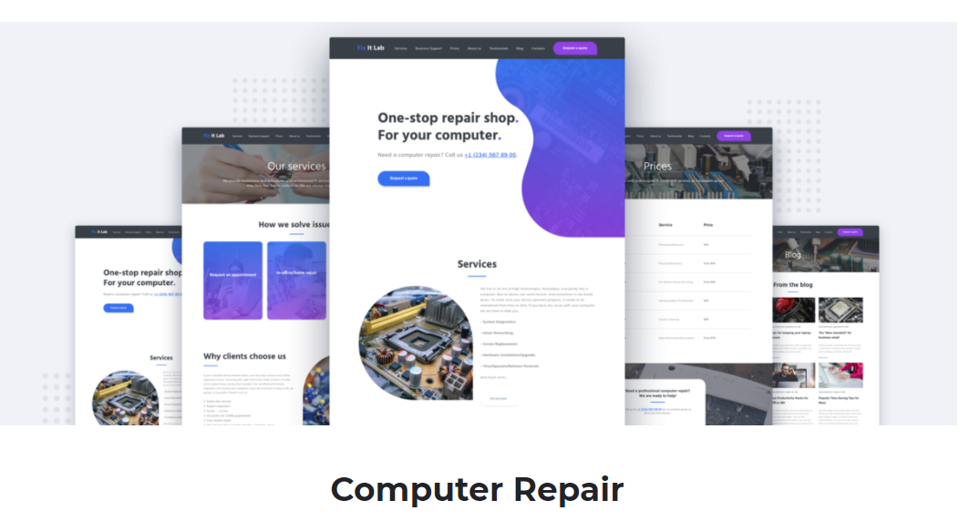 Computer Repair Website Template | Weblium AI Website Builder