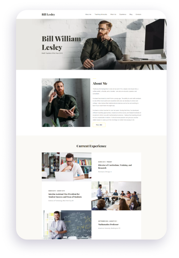 Resume Website | Create Resume Website for Free on Weblium
