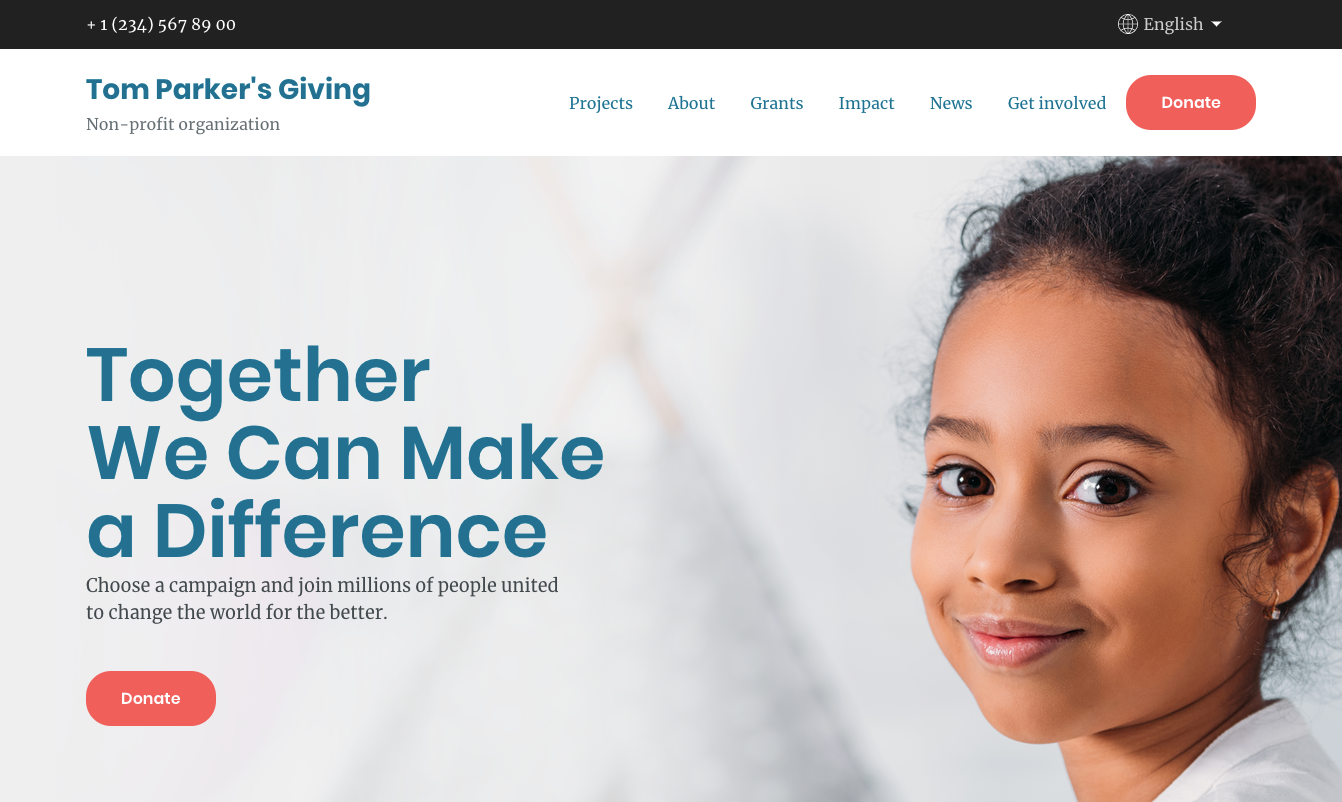 Charity / Non-Profit Organization Website Template Demo