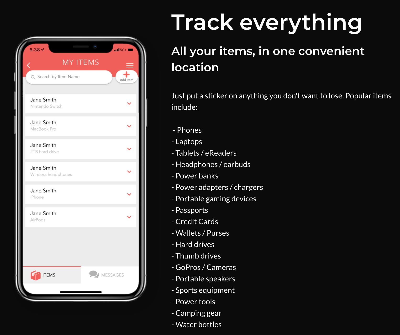 Features - Track All Your Valuables | Lifesaver app