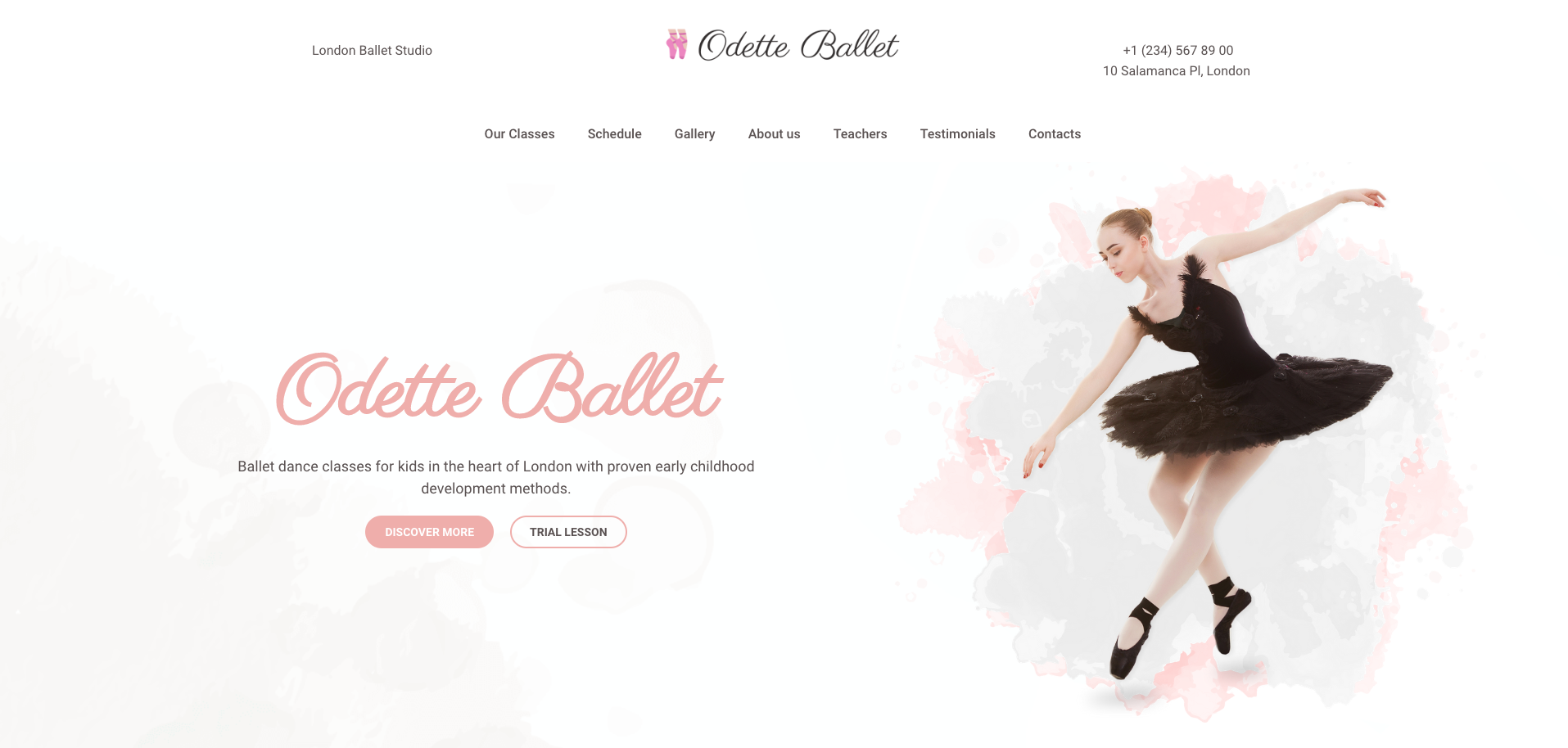 Ballet studio Website Template Demo | Weblium