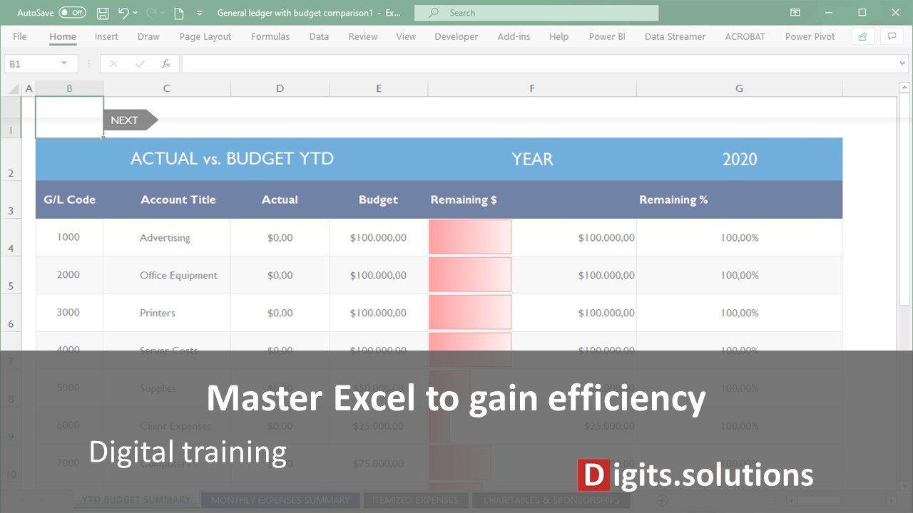 Excel training, Gain efficiency!