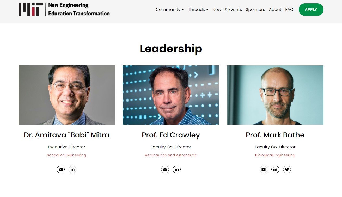 MIT New Engineering Education Transformation (NEET) | Team