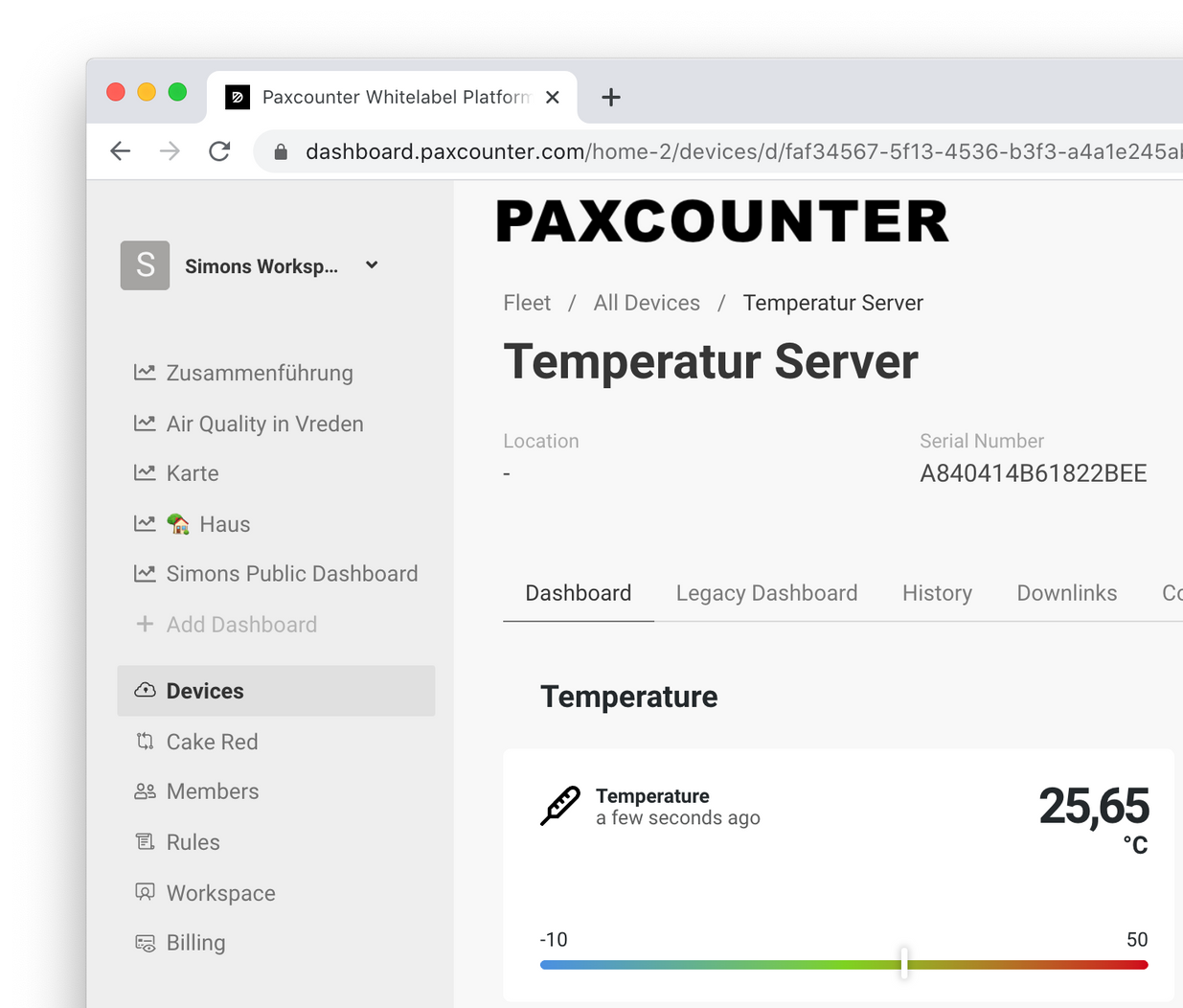 Dragino LHT65 LoRaWAN Temperature Humidity Sensor Dashboard Template | Datacake