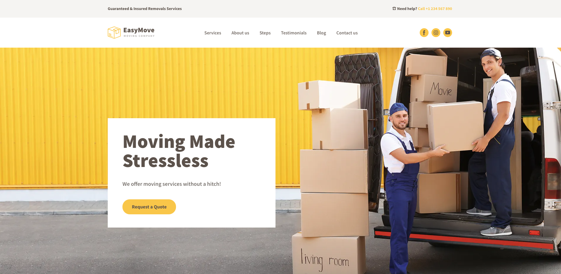 Moving Company Website Template Demo